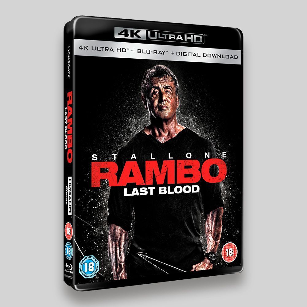 Rambo Last Blood Steelbook, UHD Blu-ray, Blu-ray and DVD Packaging ...