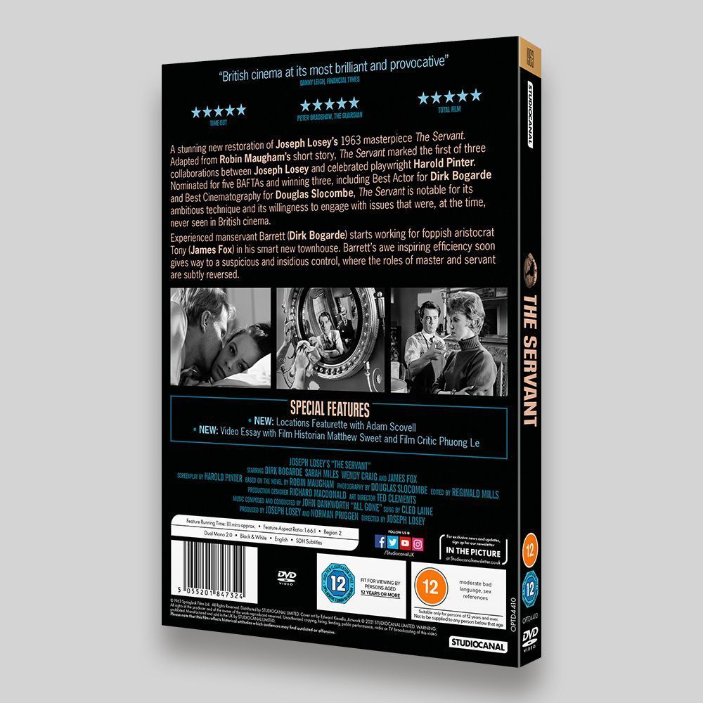 The Servant UHD Blu-ray, Blu-ray and DVD Packaging – Rogue Four Design