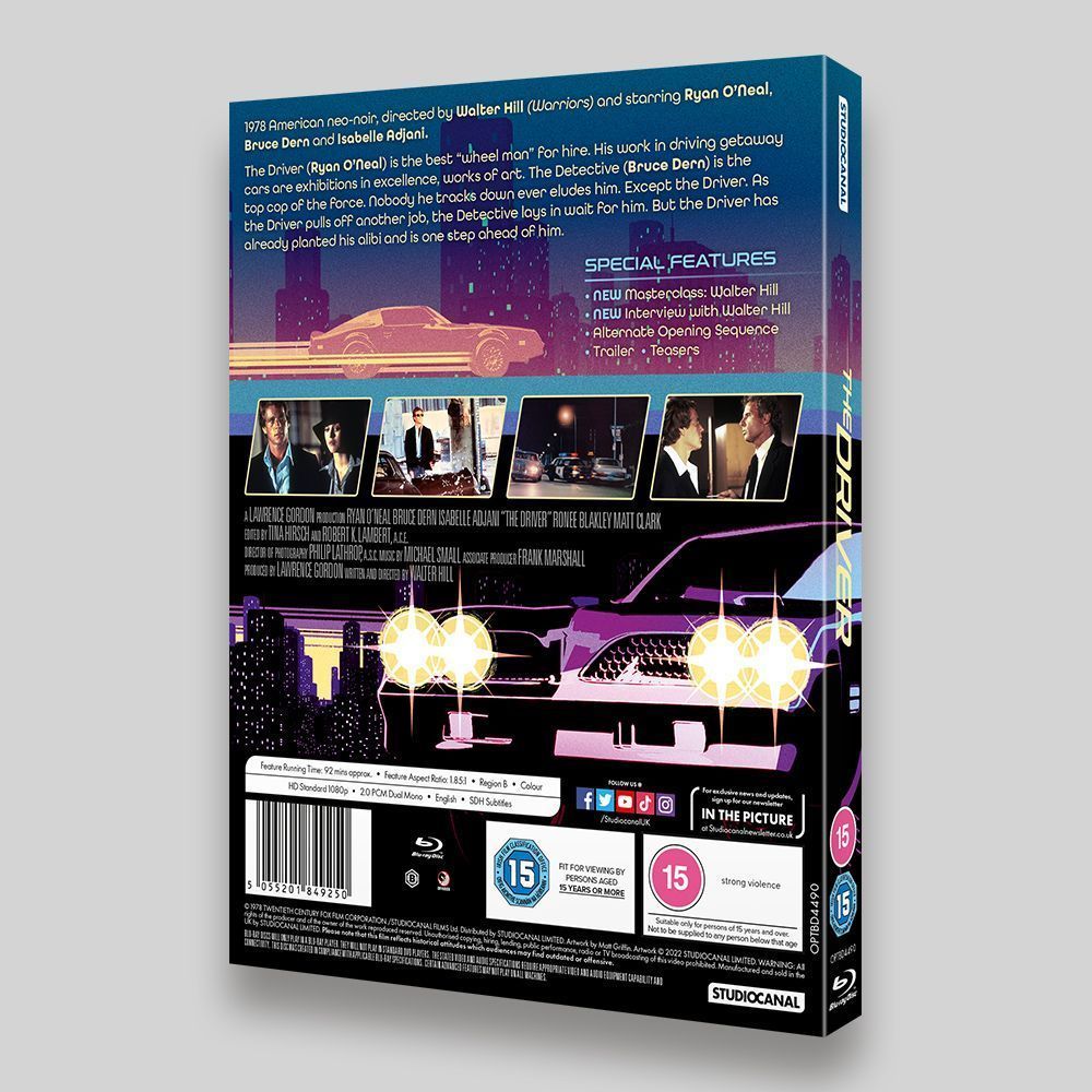 The Driver UHD Blu-ray, Blu-ray and DVD Packaging – Rogue Four Design
