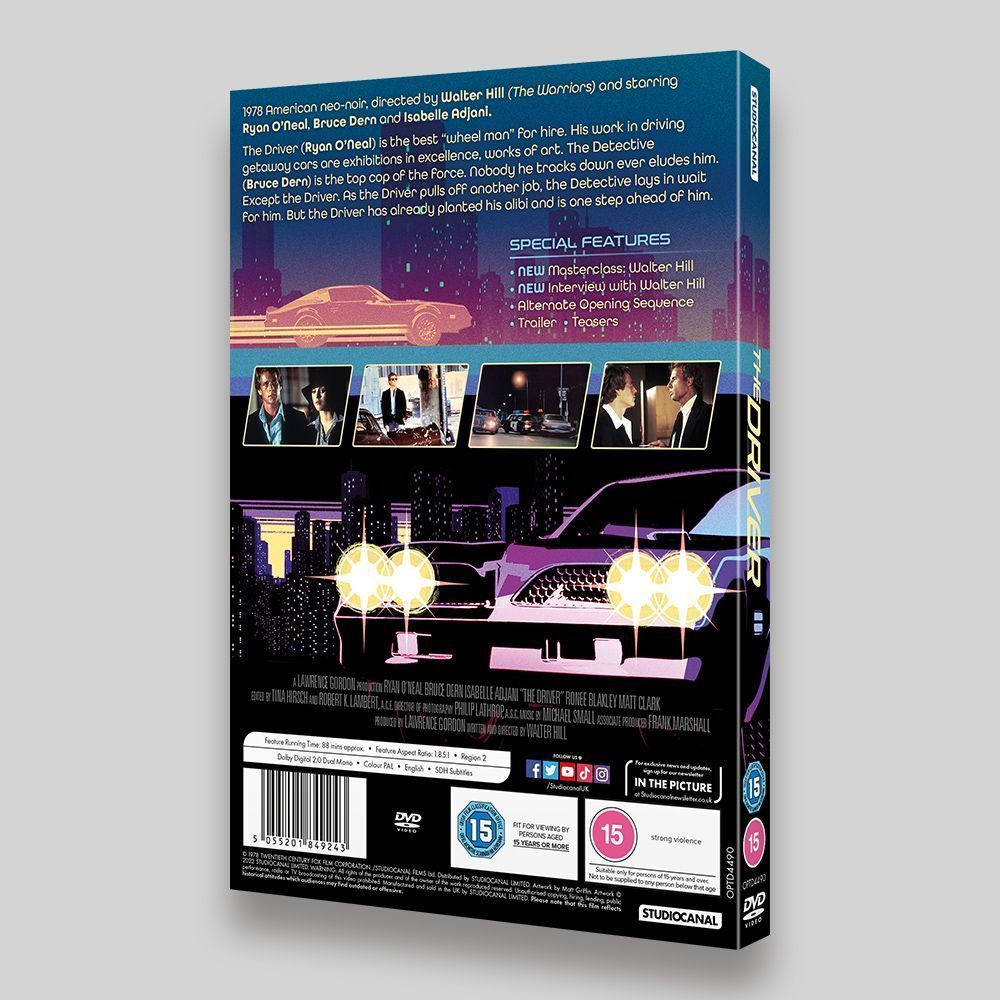 The Driver UHD Blu-ray, Blu-ray and DVD Packaging – Rogue Four Design