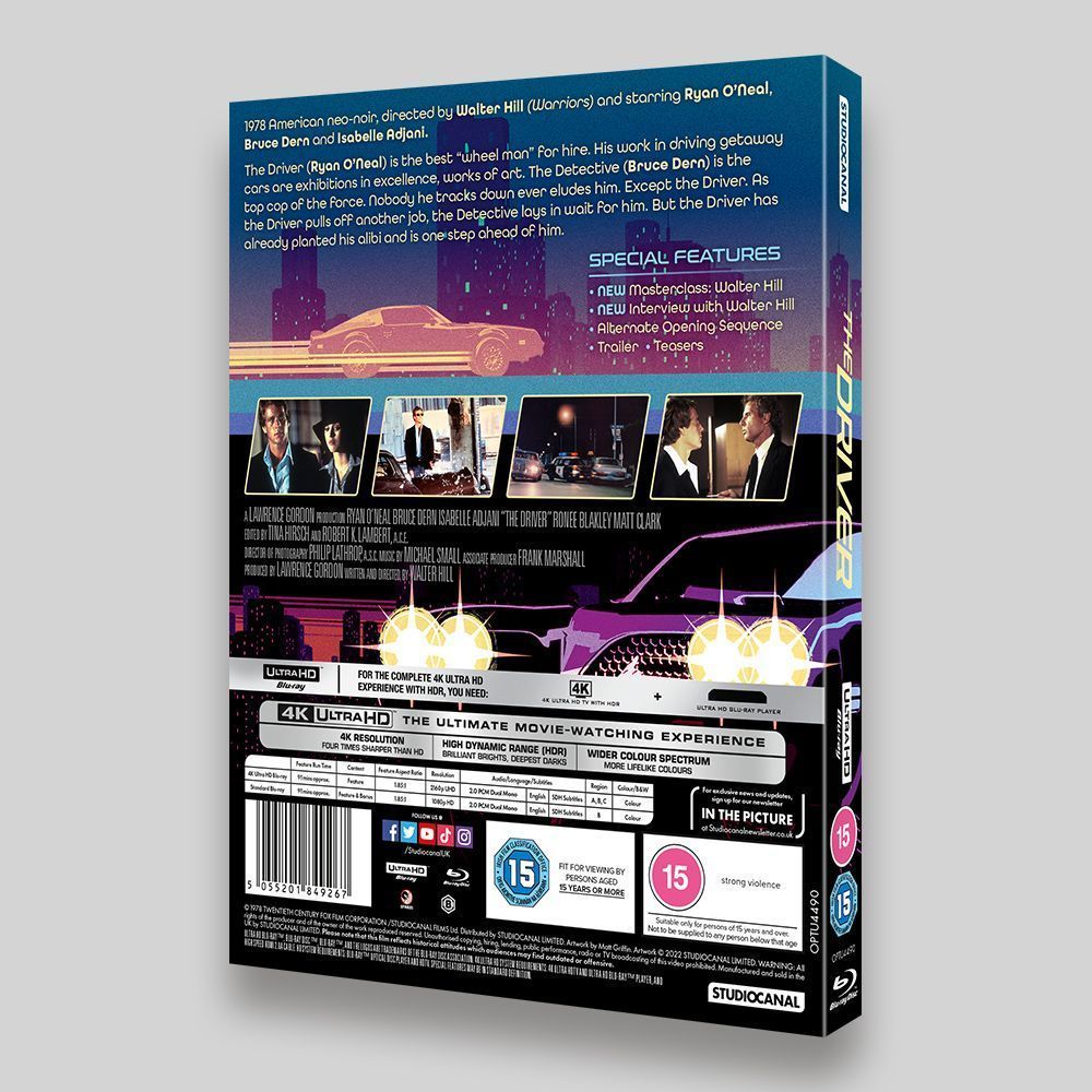 The Driver UHD Blu-ray, Blu-ray and DVD Packaging – Rogue Four Design